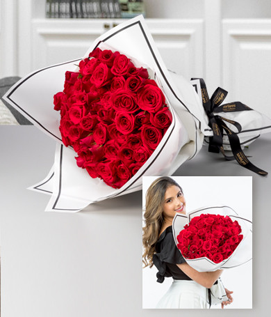Colombia | Elegante Bouquet de Rosas Rojas